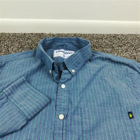 Chubbies Shirts Chubbies Shirt Long Sleeve Button Down Blue Green