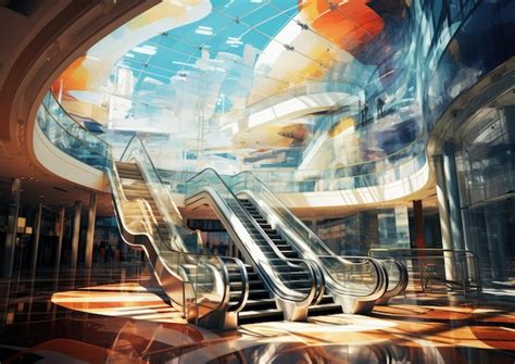 Premium Ai Image A Wideangle Shot Of A Shopping Centers Atrium With