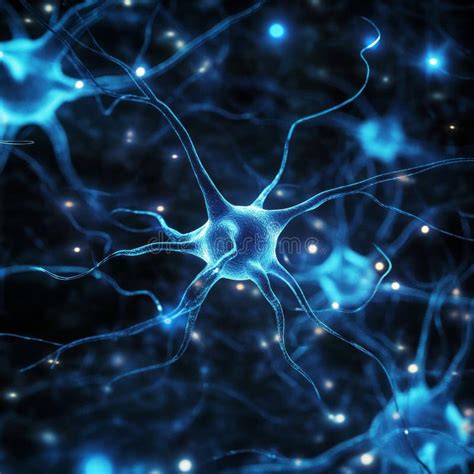 Blue Neurons And Synapses In Neural Network Activity Visualization