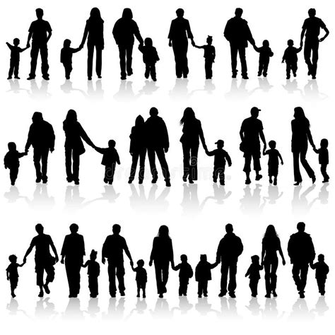 Recoja Las Siluetas De La Familia Ilustración Del Vector Ilustración
