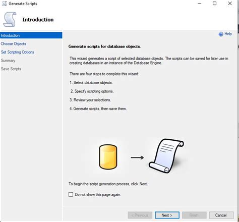 generate a script of tables structure with data in sql server smart