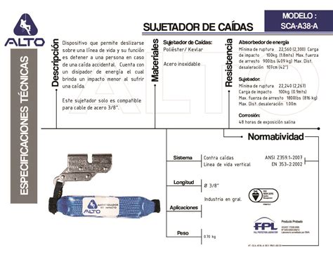 Sujetador De Caidas 10mm 38 Cable Acero Articulos Industriales Montes