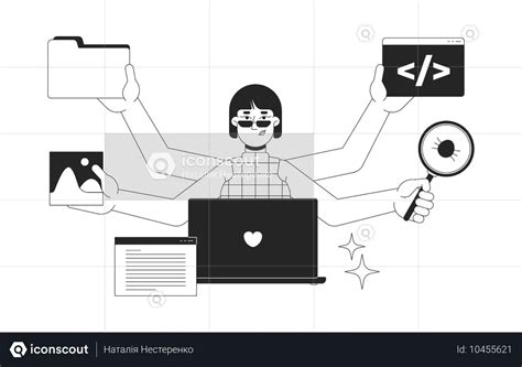Full Stack Developer Working On Coding Illustration Free Download Science And Technology