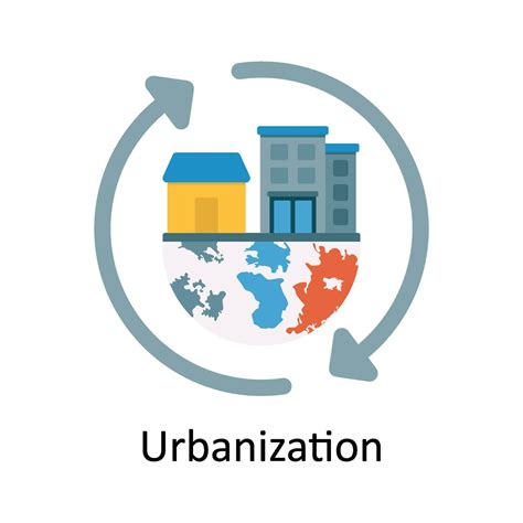 Urbanization Vector Flat Icon Design Illustration Nature And Ecology