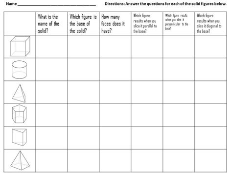 cross section of 3d shapes worksheet ncejomunicipaldechinu