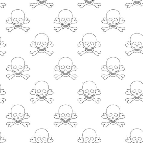 Premium Vector Skull And Crossbones Repeating Pattern Pirate Symbol