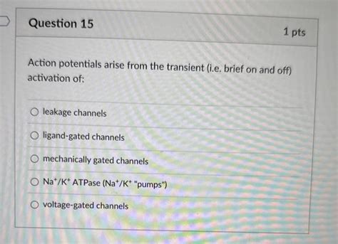 Solved Action Potentials Arise From The Transient Ie