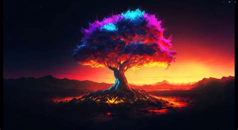 Живые обои природа - glow tree