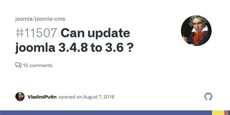 Can Update Joomla 348 To 36 · Issue 11507 · Joomlajoomla Cms