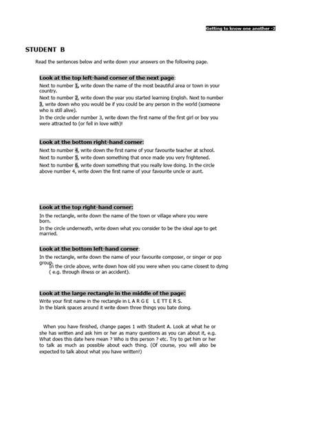 Getting To Know One Another Opdrachten Pdf Language Arts And Discipline