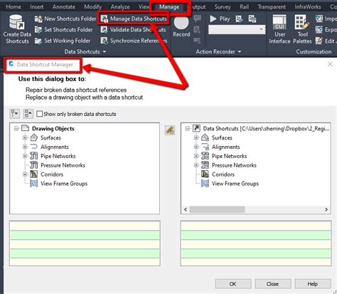 Managing Data Shortcuts Managing Civil 3d