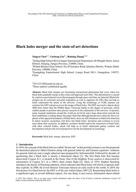 Pdf Black Holes Merger And The State Of Art Detections