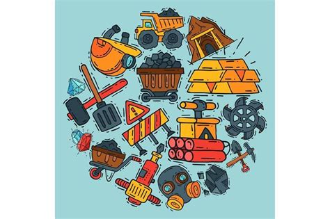 Mining Industry Round Pattern