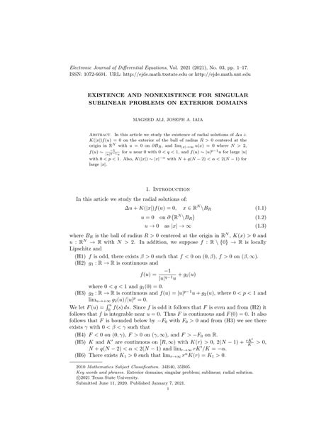 Pdf Existence And Nonexistence For Singular Sublinear Problems On