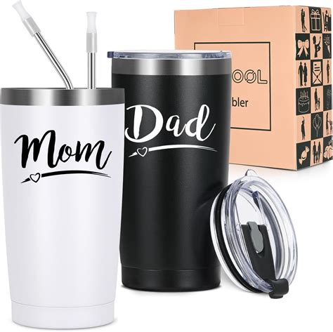 Gingprous Mom And Dad Ts 20 Oz Stainless Steel Tumbler With Lids