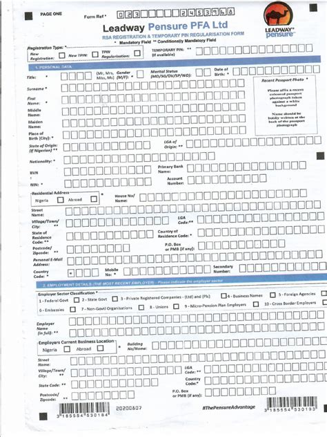 Rsa Form Pdf