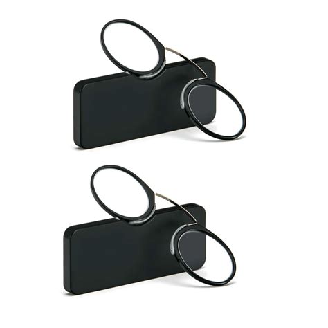 2 Pairs Armless Reading Glasses Clip On Nose Mini Thin Compact Readers