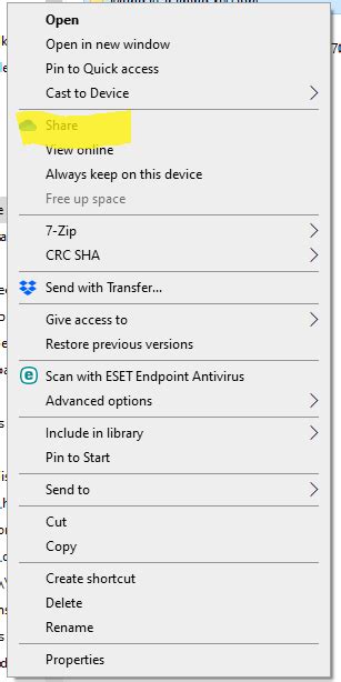 One Drive Context Menu Share Button Missing Microsoft Community Hub