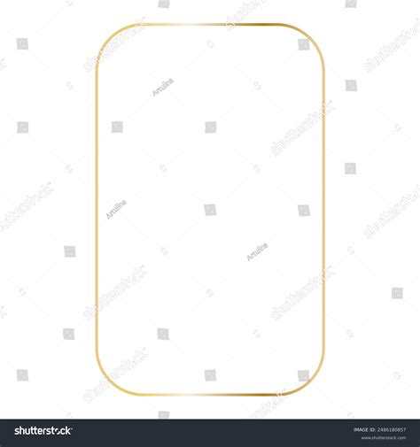 Golden Rectangular Vertical Frame Rounded Corners Stock Vector Royalty Free 2486180857