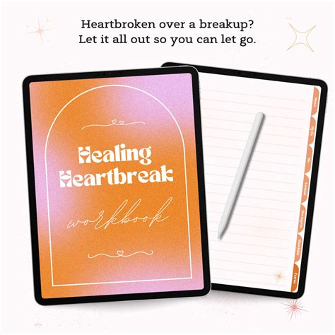 Healing Heartbreak Digital Workbook Hyperlinked Notebook Journal Goodnotes Kindle Scribe