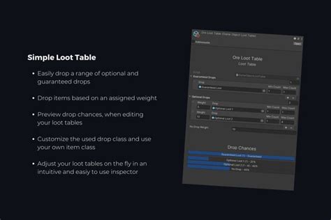 Simple Loot Table Utilities Tools Unity Asset Store Unity Asset