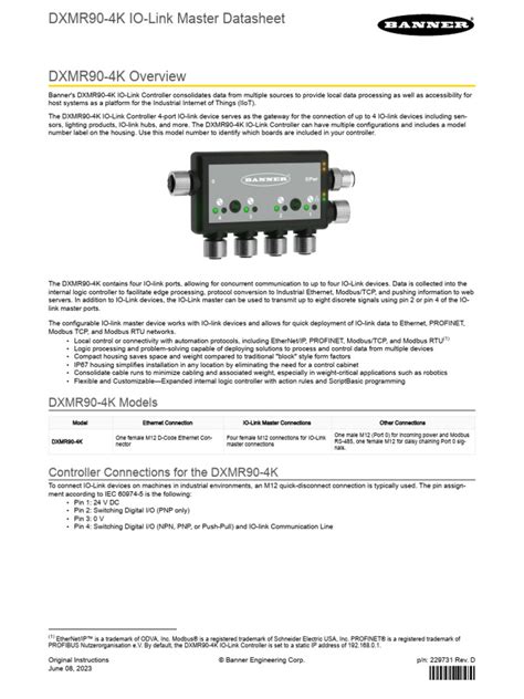 dxmr90 4k io link master datasheet pdf