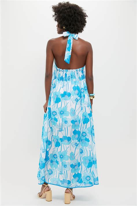 Flowers Waves Maui Halter Midi Dress Loretta Caponi