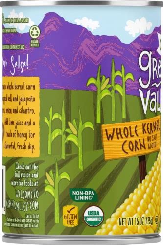 Green Valley Organic No Salt Whole Kernel Corn 15 Oz King Soopers
