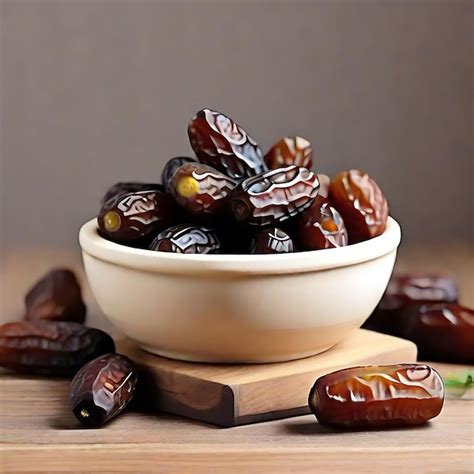 Premium Photo Dates On Wooden Table Ai