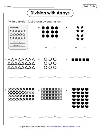 Division Arrays Printable Pdf Worksheet Division Arrays Printable Pdf Worksheet