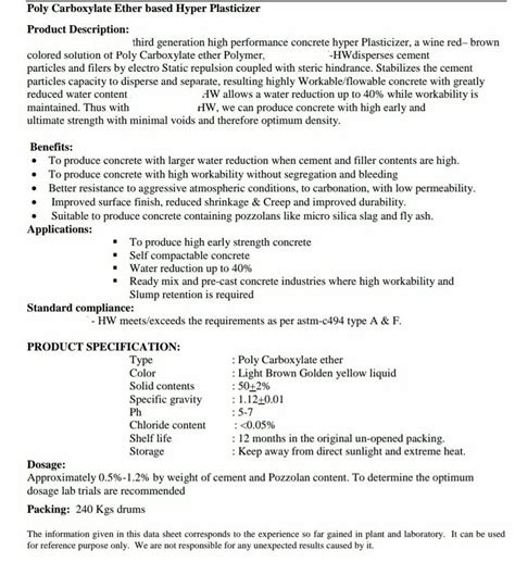 Poly Carboxylate Ether Wr Grade At Rs 75 Kg In Mumbai Id 2853061528230