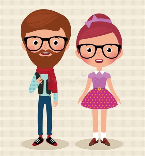 Women Hipster Fashion Set Four Girls In Different Clothes Stock Vector