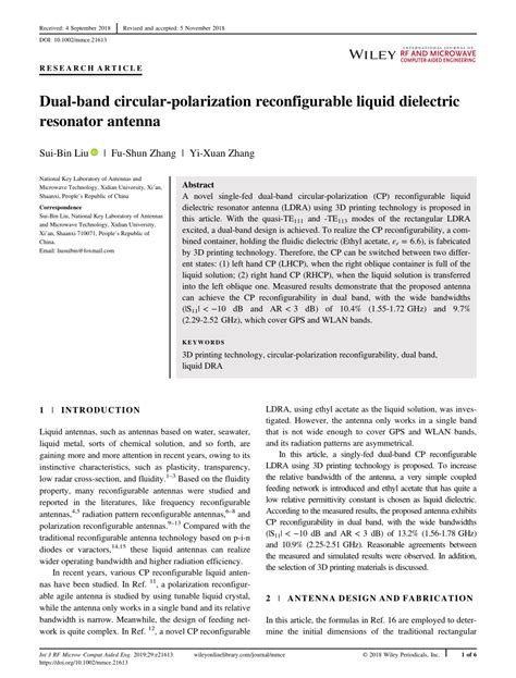 Dual Band Circular Polarization Reconfigurable Liquid Dielectric