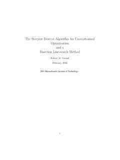 The Steepest Descent Algorithm For Unconstrained The Steepest