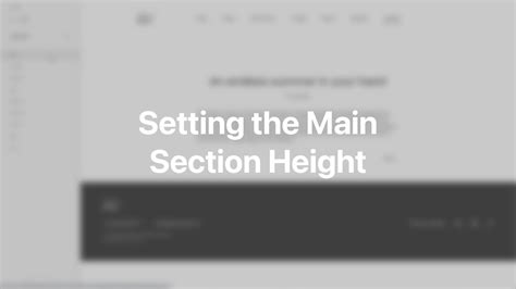 Setting The Main Section Height Yootheme Documentation Youtube