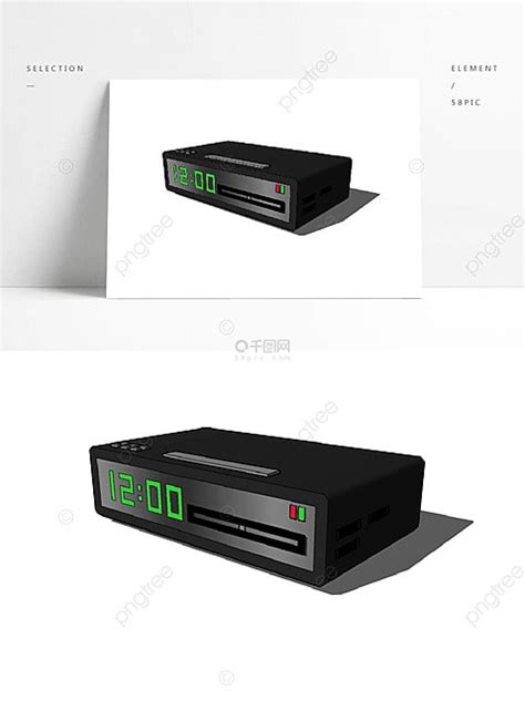 Black Rectangular Metal Lcd Alarm Clock Background Black Cuboid