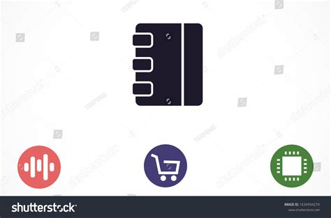 Notepad Vector Icon Black Illustration Isolated Stock Vector Royalty Free