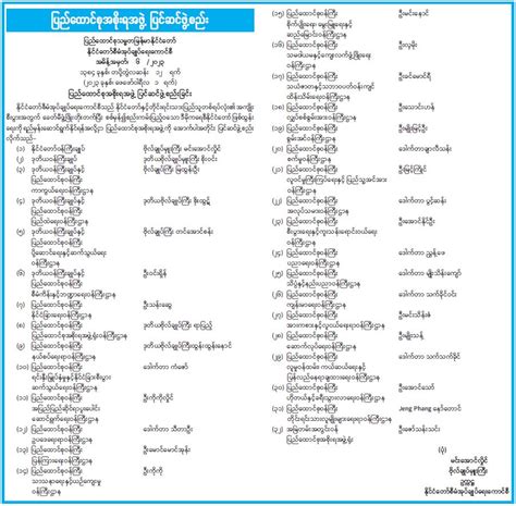 ပြည်ထောင်စုအစိုးရအဖွဲ့ ပြင်ဆင်ဖွဲ့စည်း Myanmarnationalpost
