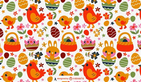 Cute Easter Pattern Design Vector Download