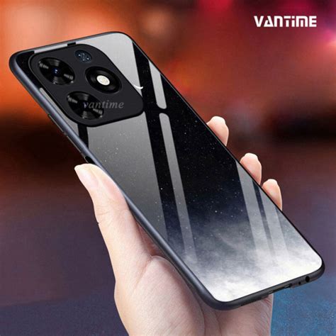 Vantime For Tecno Spark Go Spark C Spark Case Starry Sky Phone Back Hard Glass