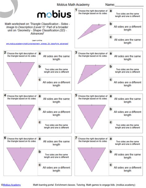Triangle Classification Sides Image To Description Level 1 Mobius Math Academy