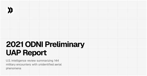 2021 Odni Preliminary Uap Report Disclosdex