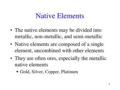 Ppt Native Elements Sulfides And Sulfosalts Powerpoint Presentation