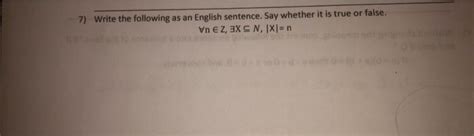 Solved 7 Write The Following As An English Sentence Say Chegg