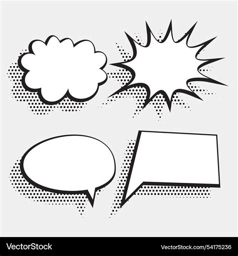 Halftone Style Comic Chat Bubble Expression Vector Image