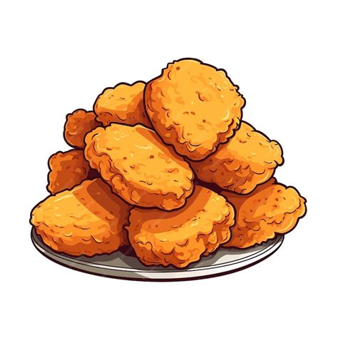 Premium Vector Chicken Nuggets Vector Clipart White Background