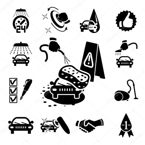 Car Wash Icons Set Stock Vector Image By ©strejman 32939845