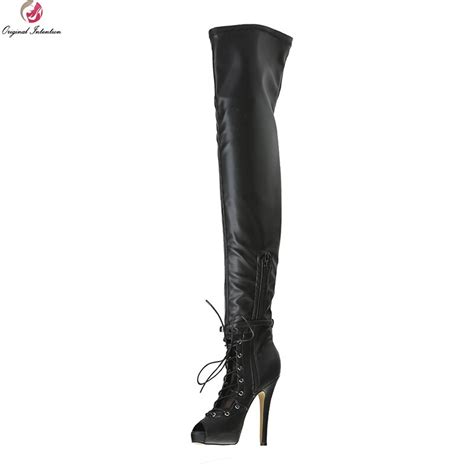 Original Intention Super Sexy Women Over The Knee Boots Thigh High Peep