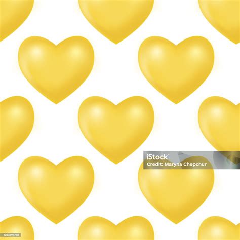 노란색 3d 메쉬 하트입니다 원활한 패턴흰색 배경 벡터 그림입니다 크롬에 대한 스톡 벡터 아트 및 기타 이미지 크롬 하트 모양 2월 Istock