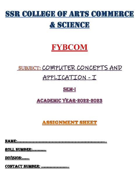 Fybcom Assignment Types And Characteristics Of Computers Studocu